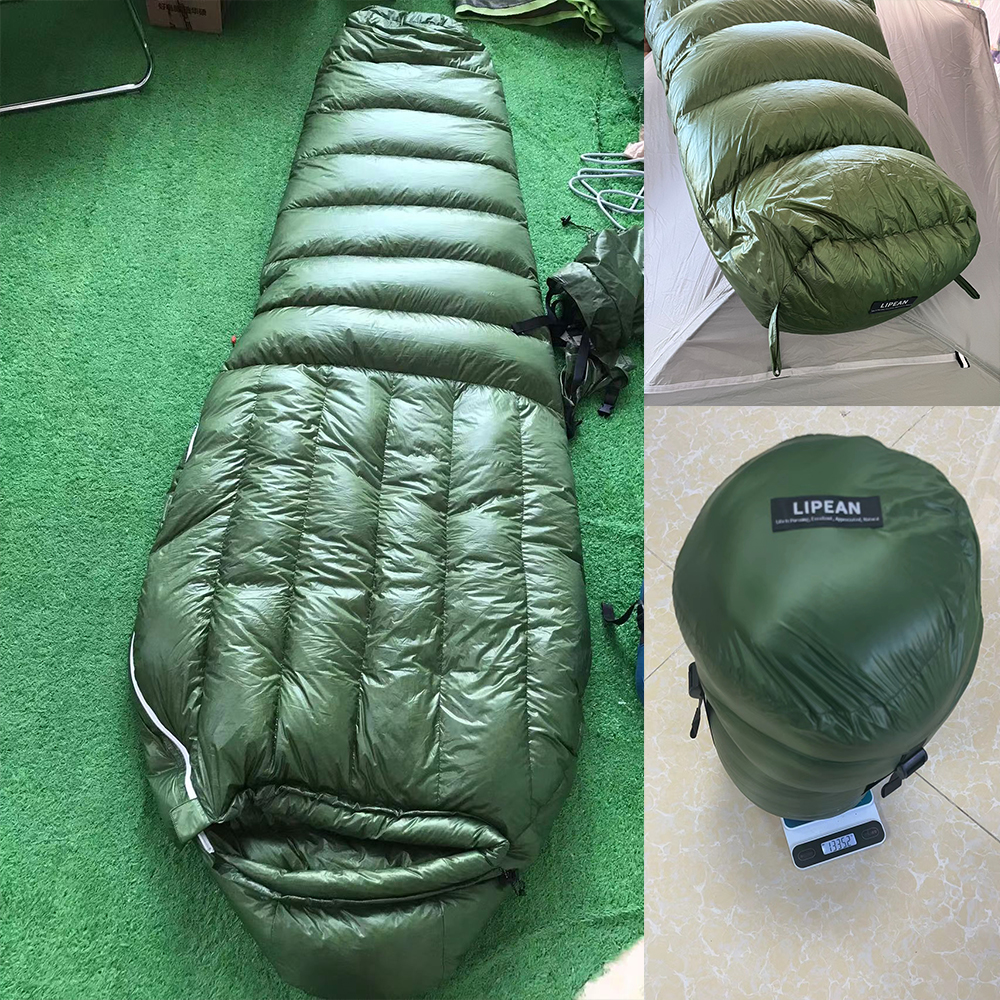 -12°C (10°F) Down Sleeping Bag Backpacking 10D PFAS Free Nylon RDS ...